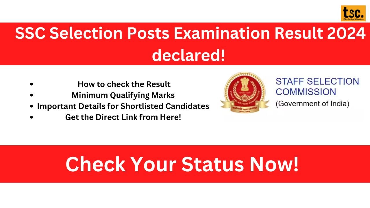 SSC Selection Posts Examination Result 2024 declared! Check Your Status ...