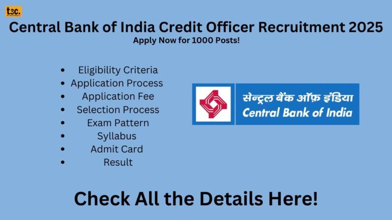 Central Bank of India Credit Officer Recruitment 2025: Apply Now for 1000 Posts! Check All the ...
