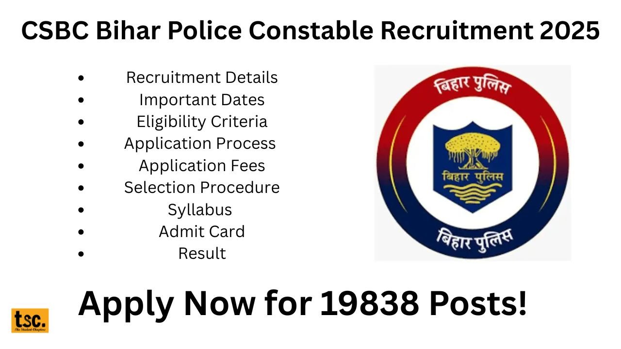 CSBC Bihar Police Constable Recruitment 2025: Apply Now for 19838 Posts ...